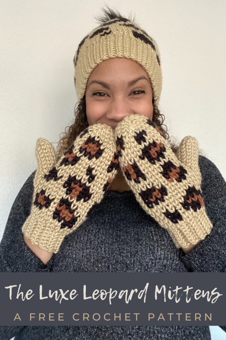 The Luxe Leopard Mittens: A Free Crochet Pattern - Crafting for Weeks