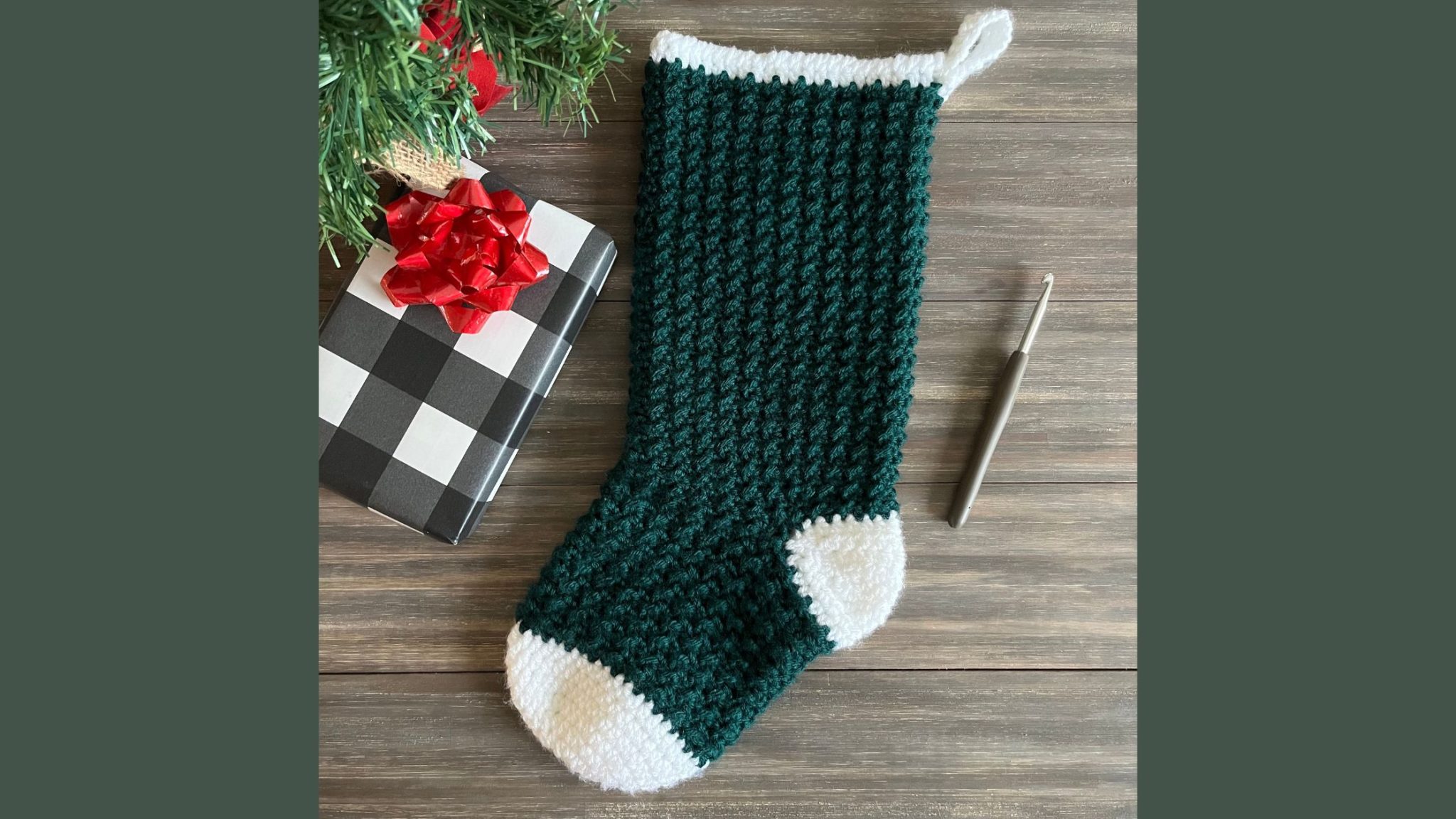 How to Crochet a Classic Christmas Stocking - Crafting for Weeks